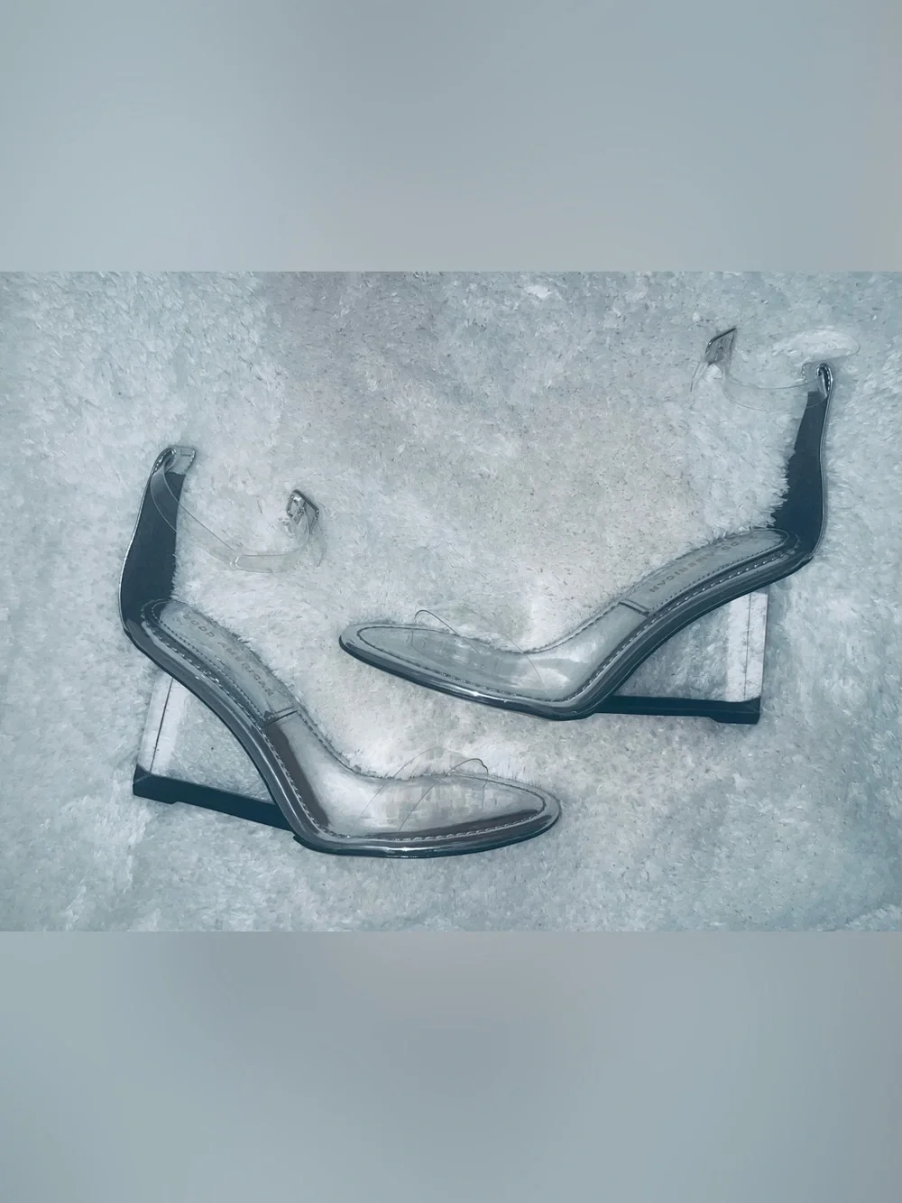Good American | Shoes | New Good American Lucite Clear Women Wedge ...